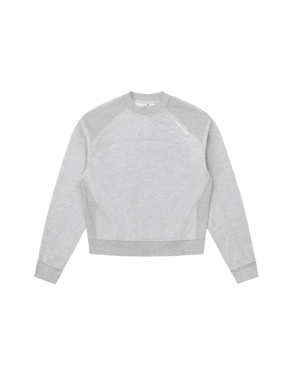 Ribbed Panel Crew Neck - Grey – Up In Flames